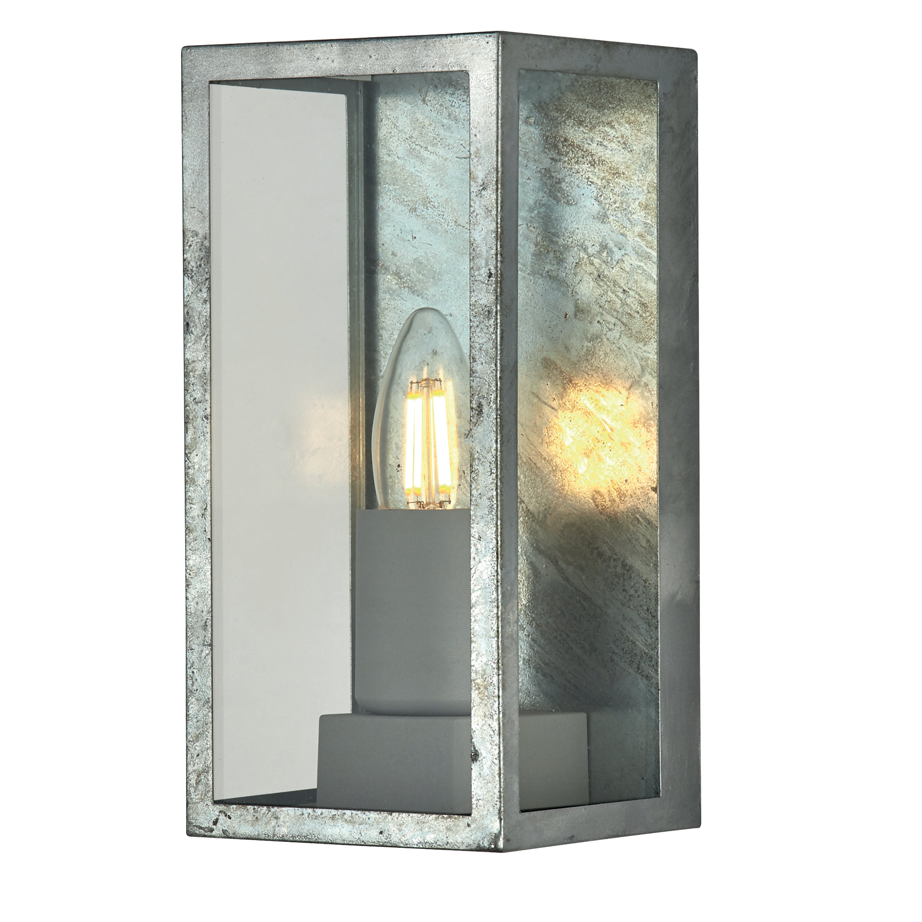 Buy Searchlight Box II Outdoor IP44 Galvanised Silver Wall Light