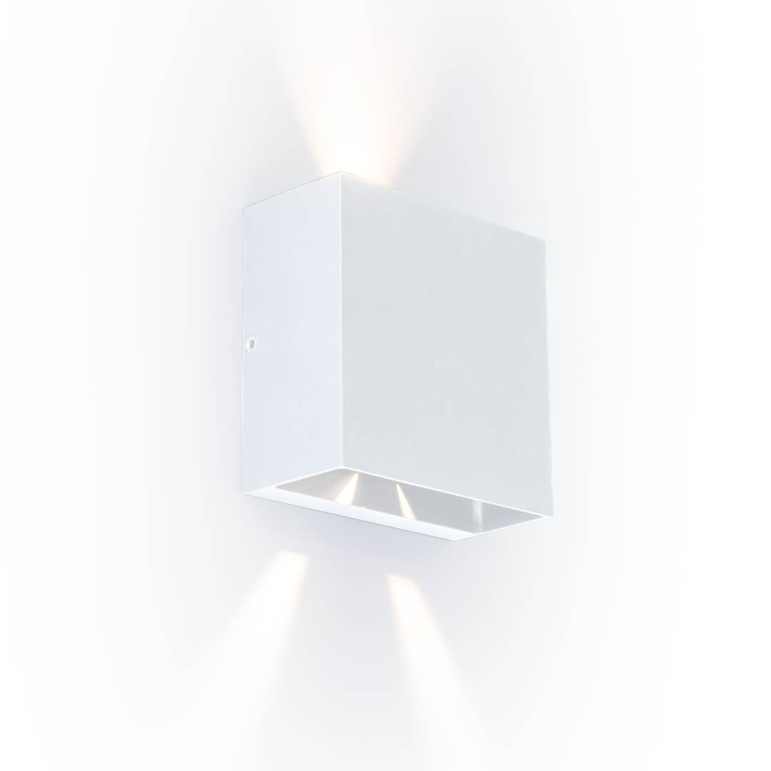 Buy Lutec Gemini Beams Outdoor LED Wall Light In White